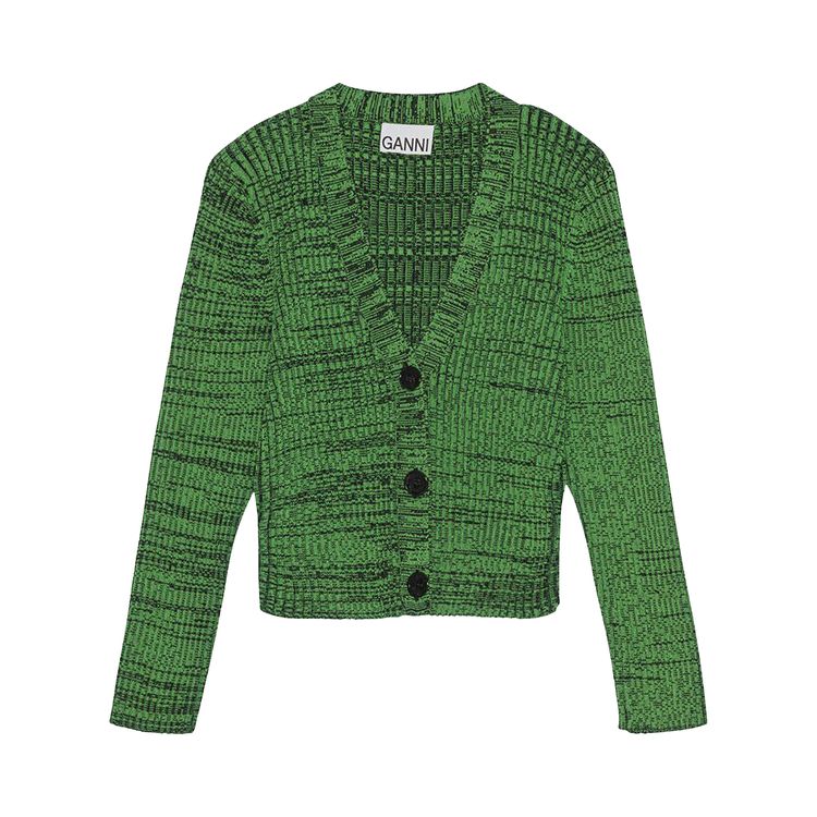 Buy GANNI Cropped Cardigan 'Kelly Green' - K1846 KELL | GOAT