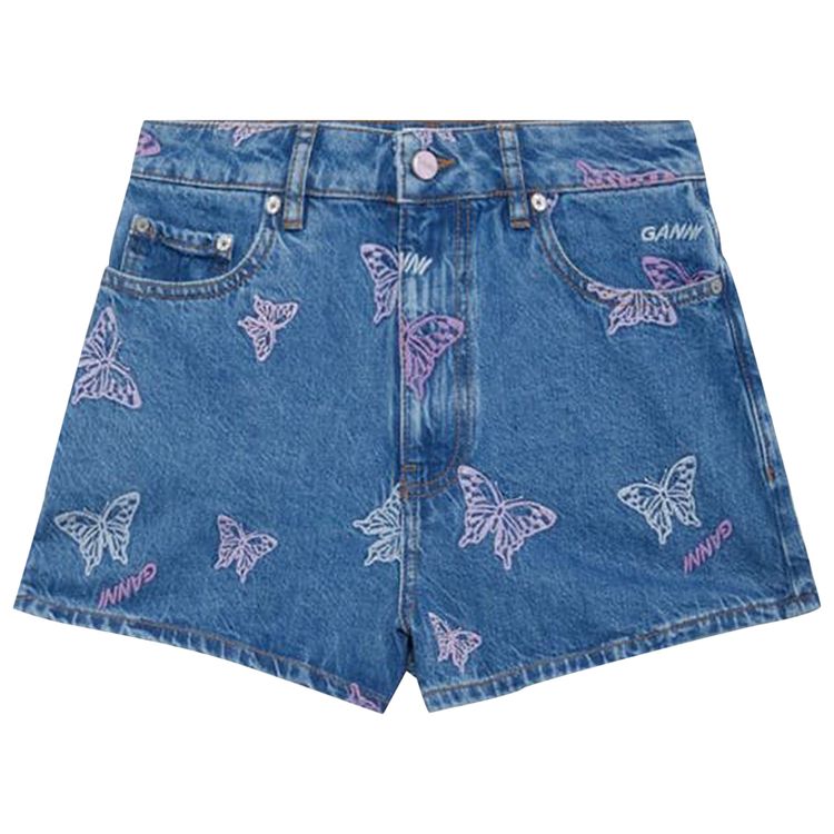 Buy GANNI Butterfly Denim Shorts 'Denim' - J1182 DENI | GOAT