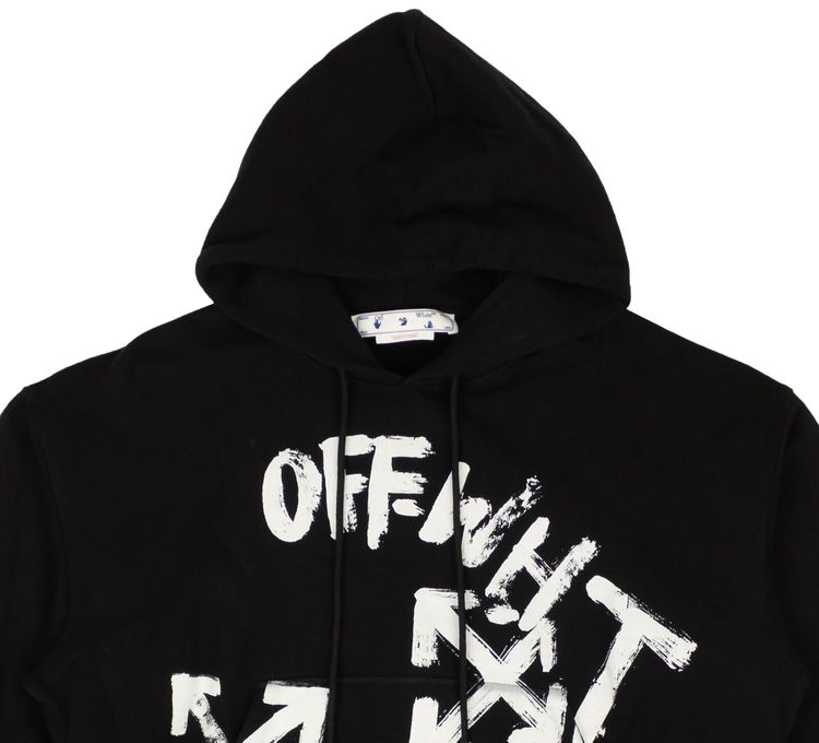 Buy Off-White Paint Script Skate Hoodie 'Black/White ...
