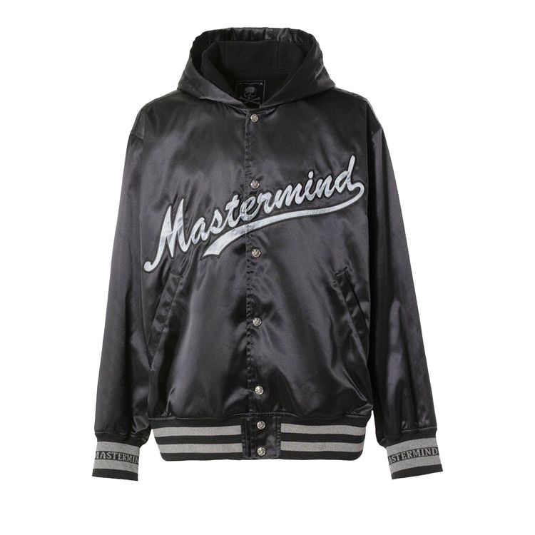Buy Mastermind Hooded Varsity Jacket 'Black' - MJ23E10 BL025 BLAC | GOAT