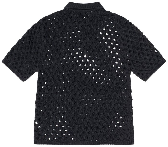 Buy Stussy Big Mesh Polo Sweater 'Black' - 117178 BLAC | GOAT