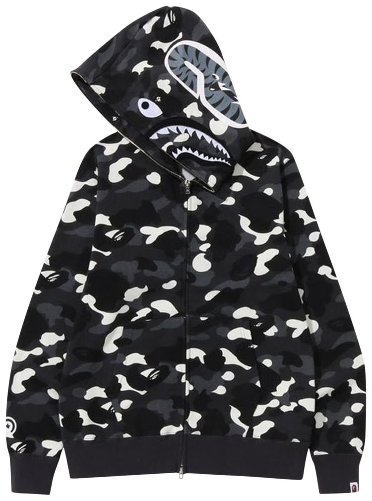 Buy BAPE City Camo Shark Full Zip Hoodie 'Black' - 1J20 115 002 BLACK | GOAT