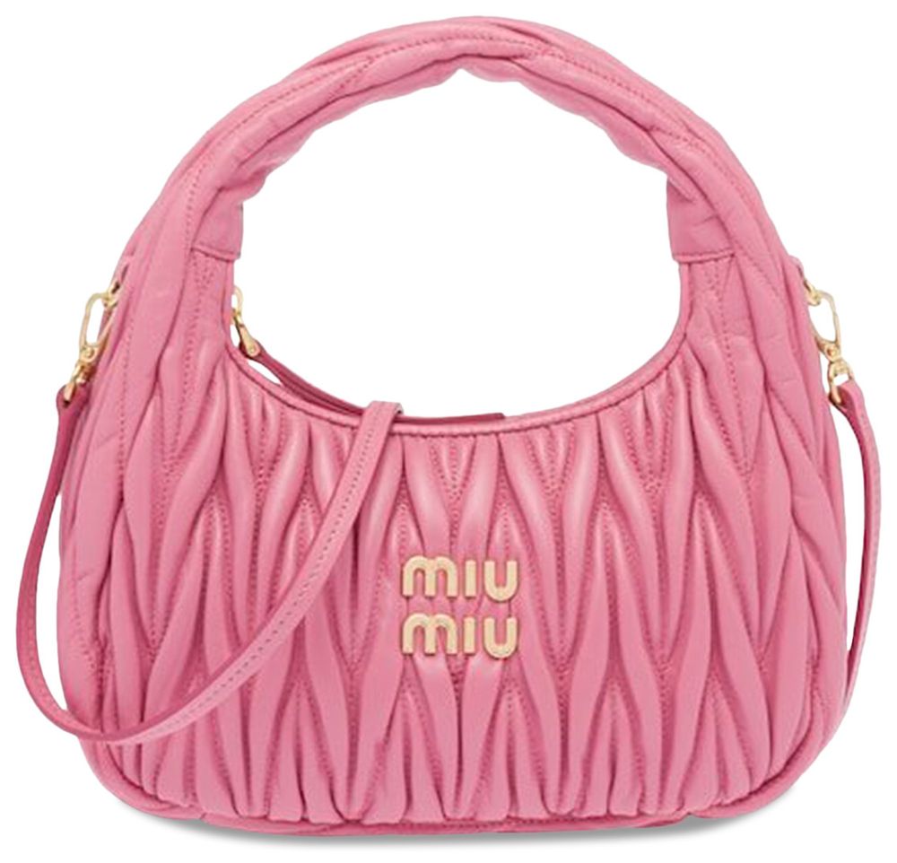 Buy Miu Miu Wander Matelasse Nappa Leather Mini Hobo Bag 'Begonia Pink' - 5BC125 N88 F0638 V OOY ...