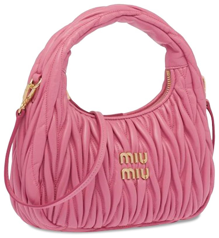 Buy Miu Miu Wander Matelasse Nappa Leather Mini Hobo Bag 'Begonia Pink' - 5BC125 N88 F0638 V OOY ...