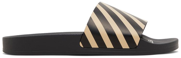 Buy Off-White Sliders 'Diagonal Stripe - Black Beige ...