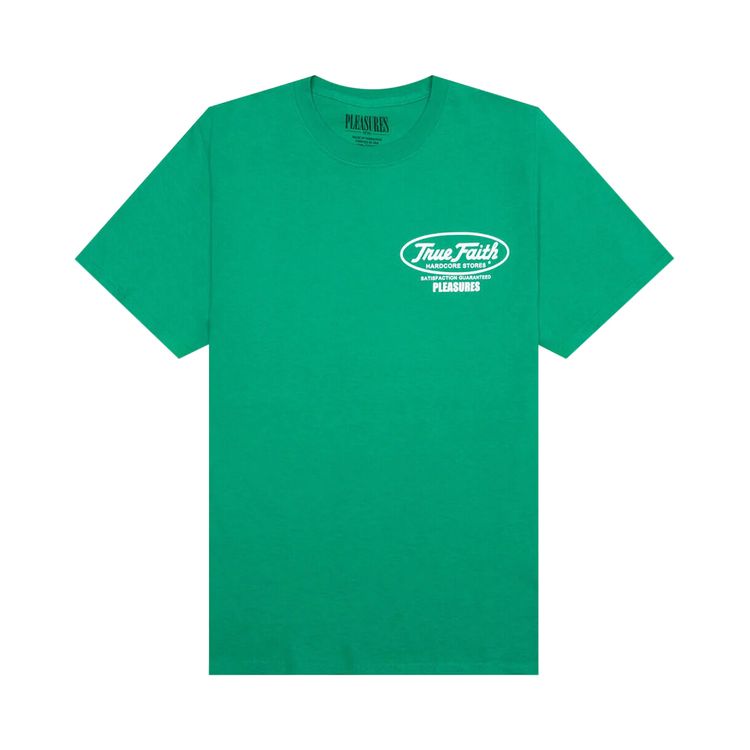 Buy Pleasures Faith T-Shirt 'Kelly Green' - P22F058 KELL | GOAT