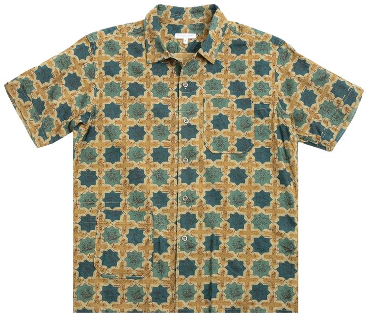 Buy Engineered Garments Camp Shirt 'Olive Cross Batik' - 23S1A004 SW005 ...