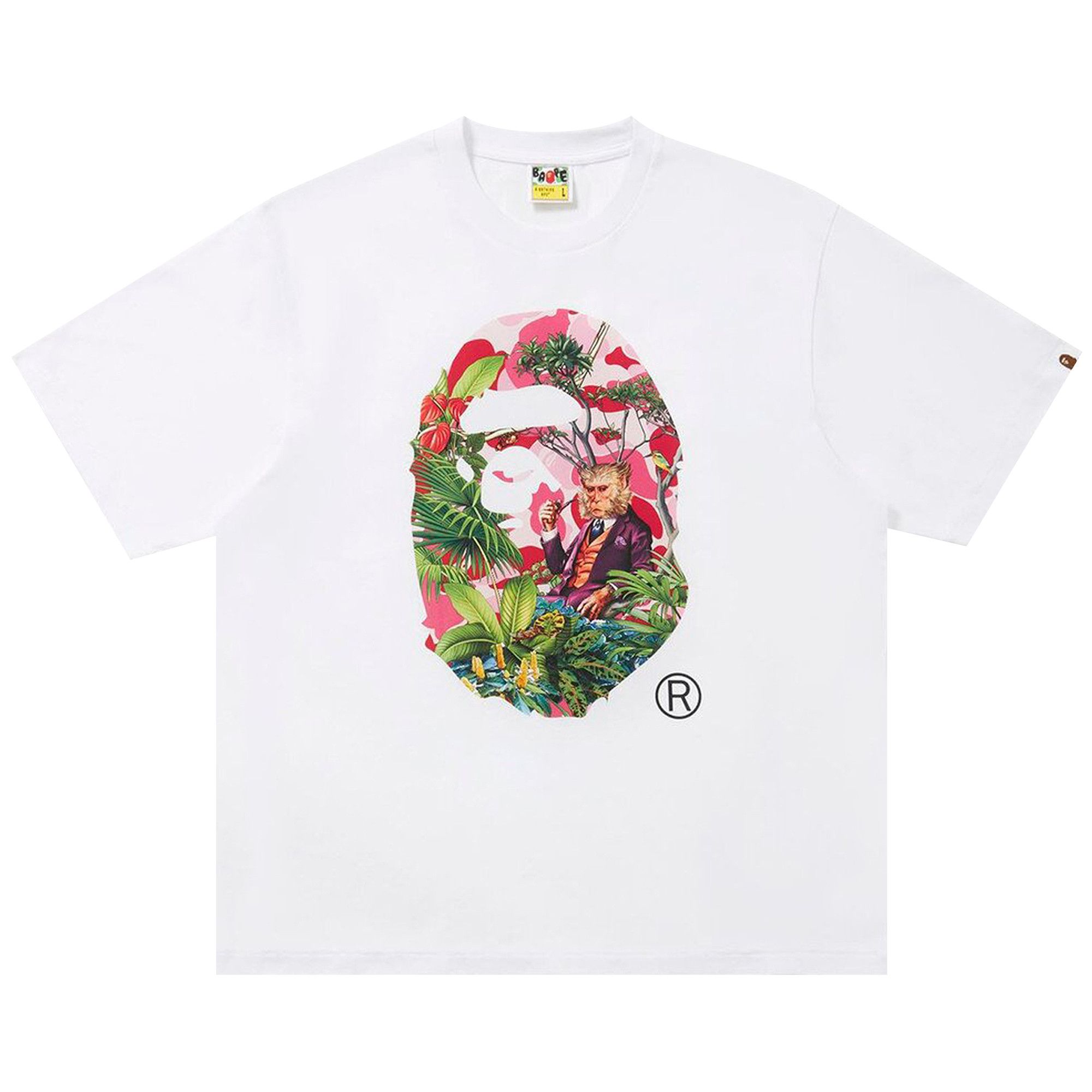 Buy BAPE x Monkey 47 Ape Head Tee 'White/Pink' - 1I23 110 901 WHITE ...