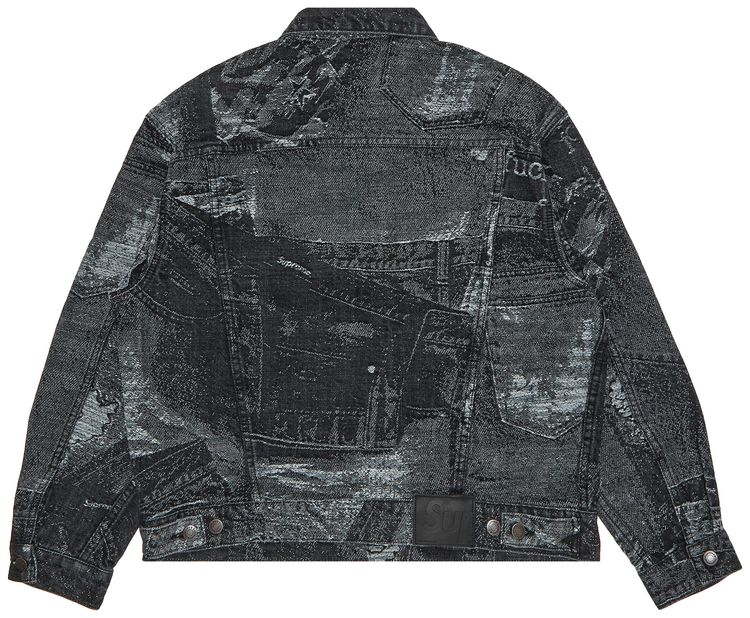 Buy Supreme Archive Denim Jacquard Trucker Jacket 'Black' - SS23J24 ...
