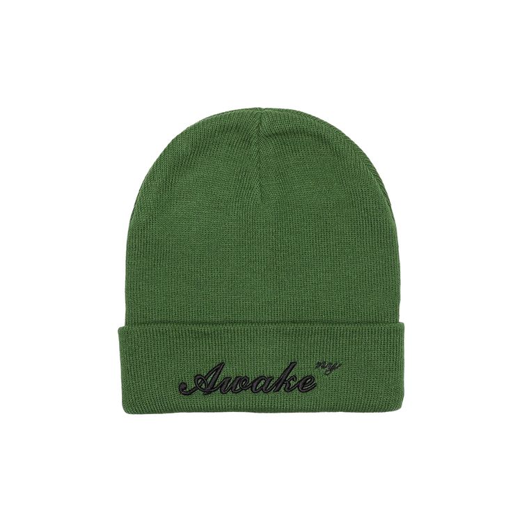 Buy Awake NY Script Logo Beanie 'Dark Green' - AWK FW21 HT009 DARK | GOAT