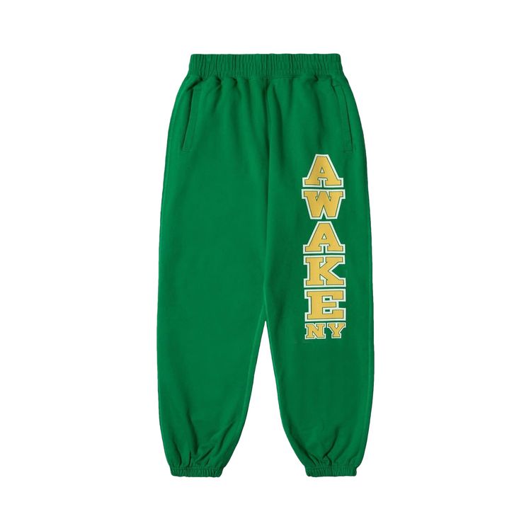 Buy Awake NY Victory Sweatpants 'Green' - AWK FW21 PT003 GREE | GOAT