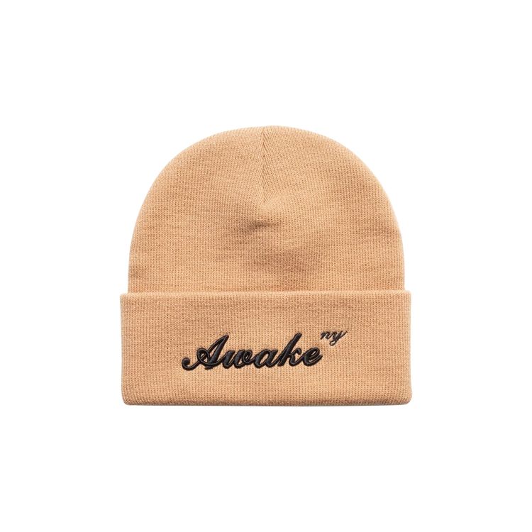 Buy Awake NY Script Logo Beanie 'Latte' - AWK FW22 HT003 LATT | GOAT