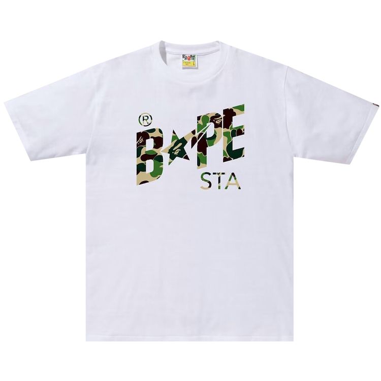 Buy BAPE ABC Camo College T-Shirt 'White/Green' - 1J30 110 008 WHITE ...