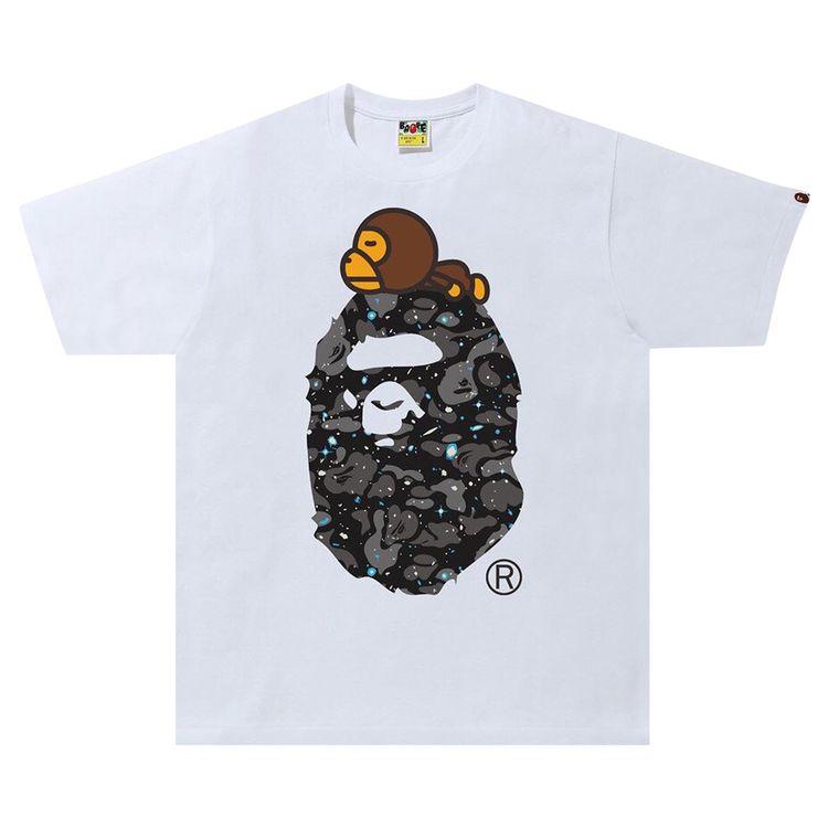 Buy Bape Space Camo Milo On Big Ape Tee White 2h80 110 007 White Goat