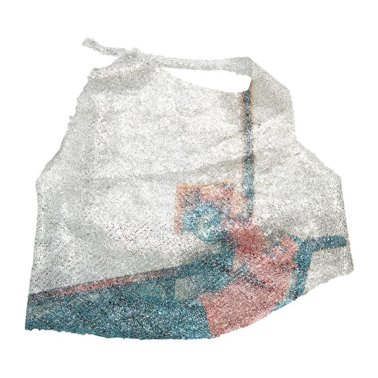 Buy Eckhaus Latta Foil Haulter Top 'Silver Underwood' - 7038 EL SS23 SU ...