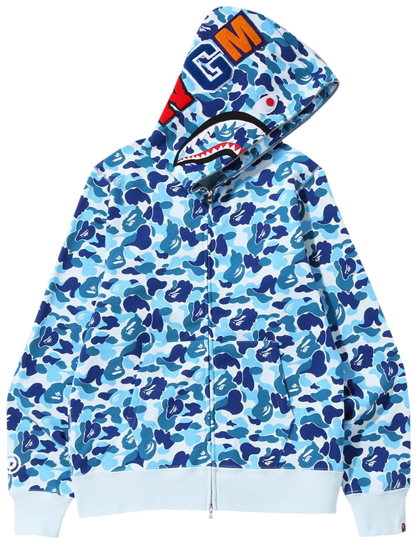 Buy BAPE ABC Camo Shark Full Zip Hoodie 'Blue' - 1J30 115 007 BLUE | GOAT