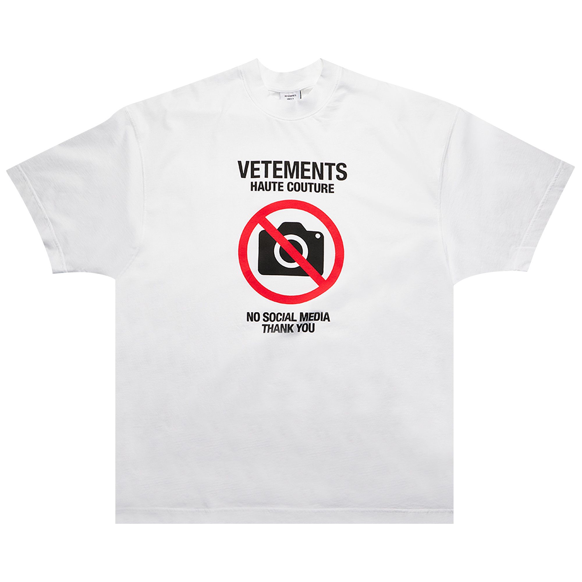 Buy Vetements No Social Media Couture T-Shirt 'White' - UE54TR260W WHIT ...