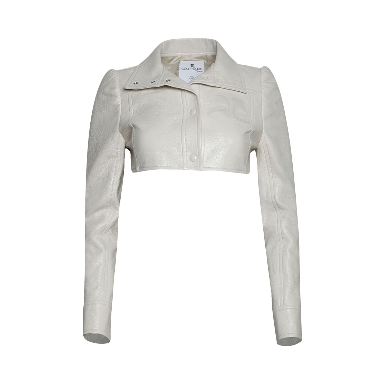 Buy Courrèges Iconic Crop Jacket 'Blanc Casse' - 123CBL079VY00140011 | GOAT