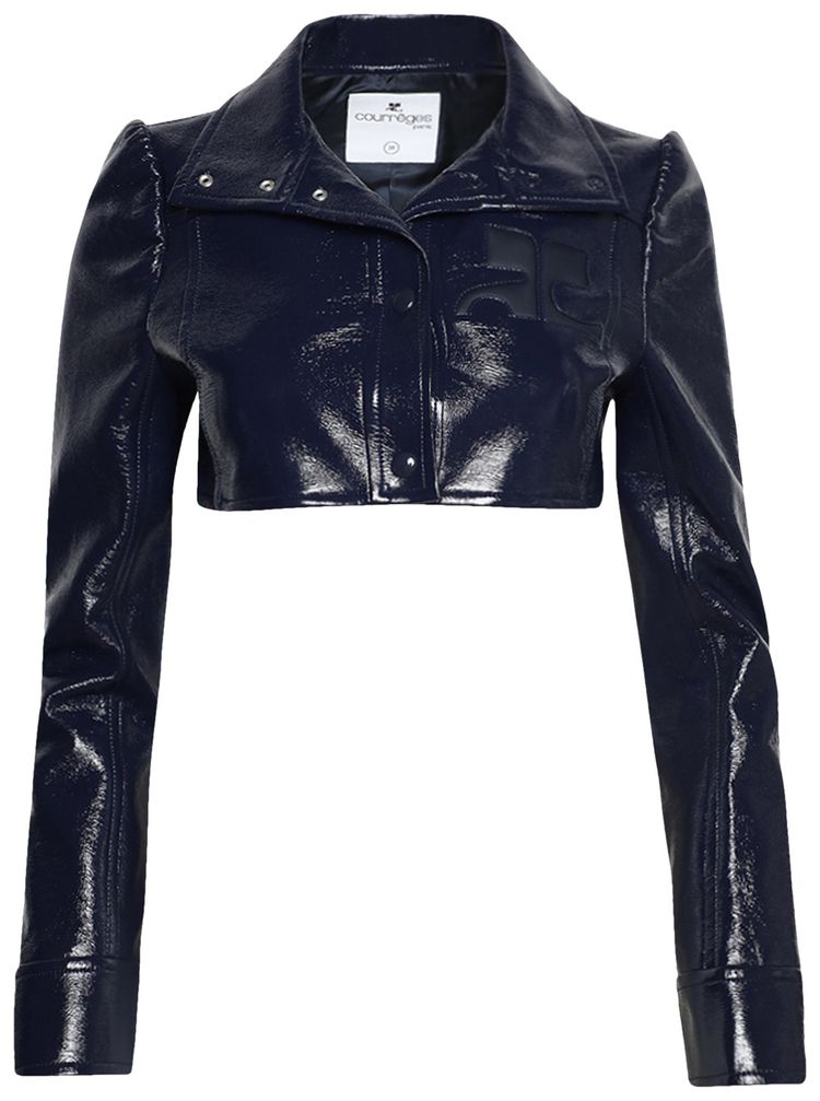 Buy Courrèges Iconic Crop Jacket 'Ink' - 123CBL079VY00147077 | GOAT