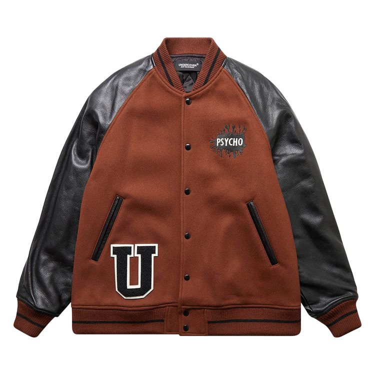 Buy Undercover Psycho Varsity Jacket 'Brown' - UC2B4203 0 BROW | GOAT