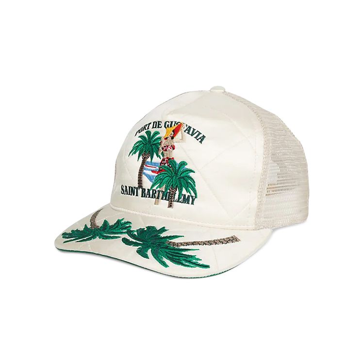 Buy Rhude Palm Tree Quilted Satin Hat 'Ivory' - SS23HA27986060 | GOAT