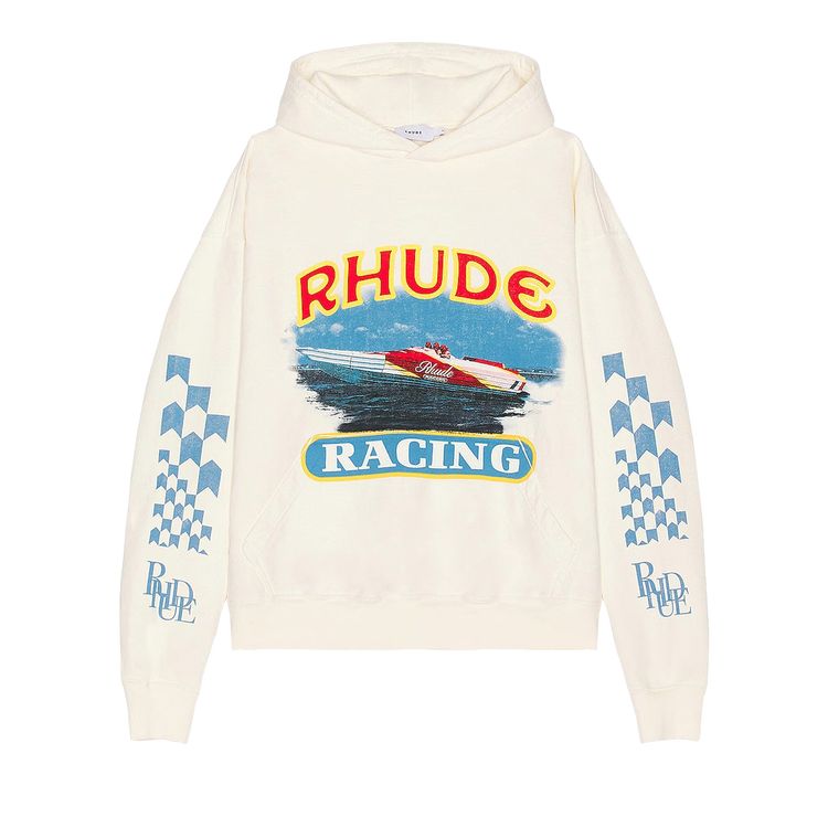 Buy Rhude Cigarette Racing Hoodie 'Vintage White' - SS23HO17838611 | GOAT