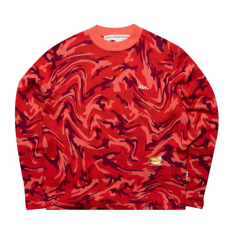 Buy Advisory Board Crystals Warped Camo Crewneck Sweater 'Garnet Red ...