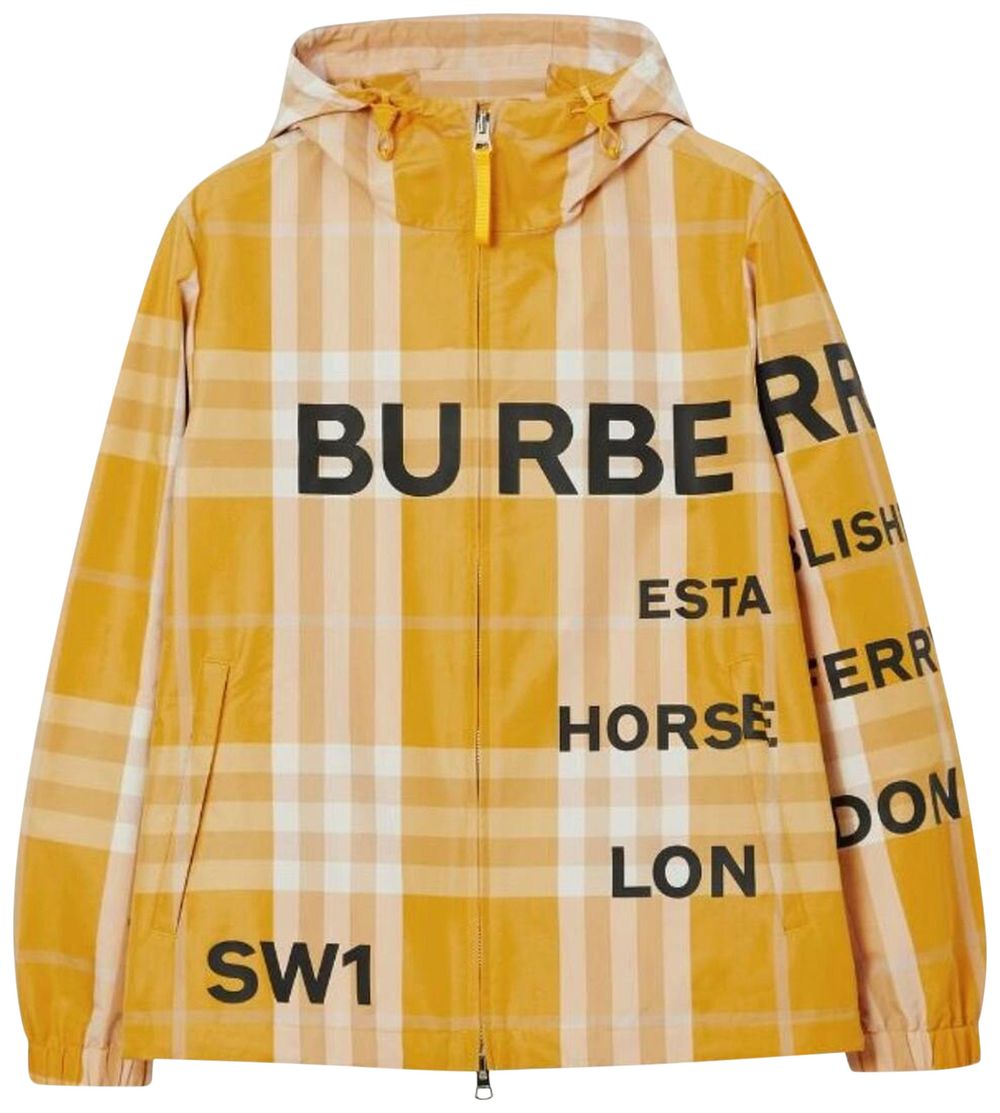 Buy Burberry Check Pattern Rain Jacket 'Marigold' - 8065852 | GOAT