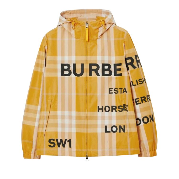 Buy Burberry Check Pattern Rain Jacket 'Marigold' - 8065852 | GOAT