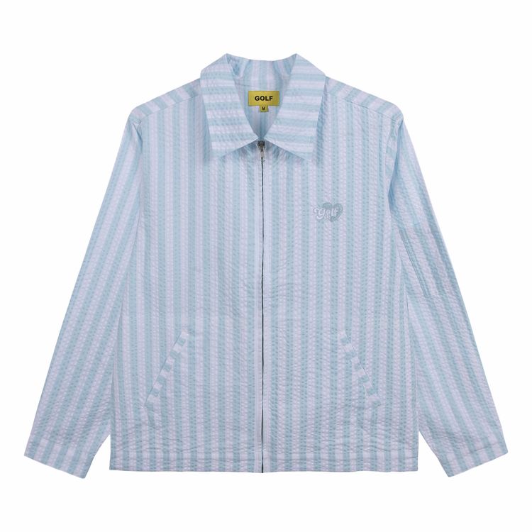 Buy GOLF WANG Wide Seersucker Work Jacket 'Blue/White' - SS23OU1001 | GOAT