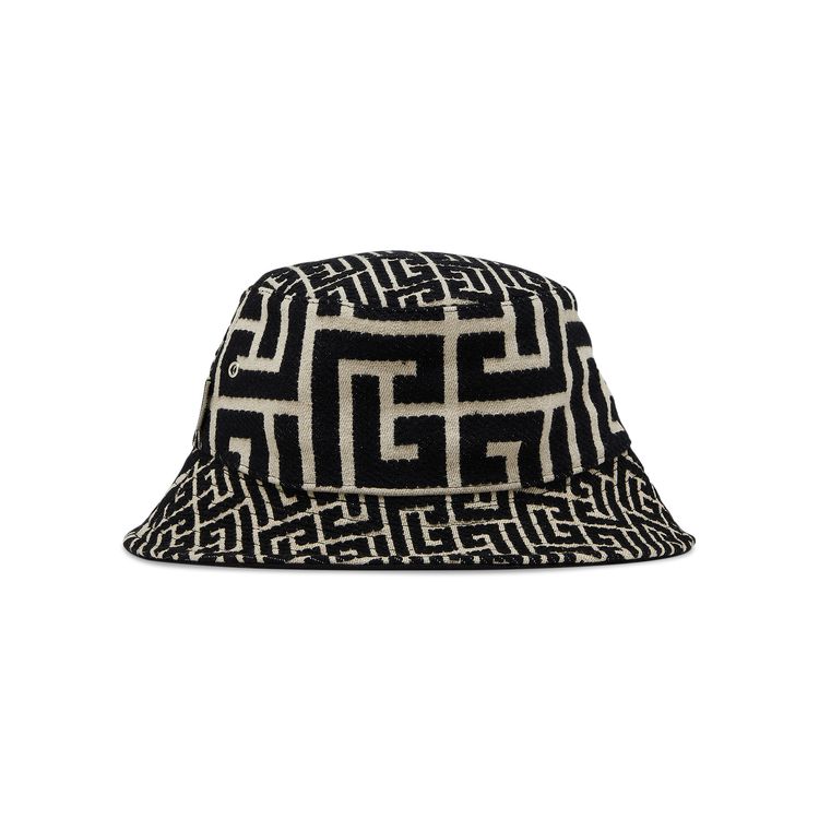 Buy Balmain Mix Monogram Jacquard Bucket Hat 'Ivoiry/Noir ...