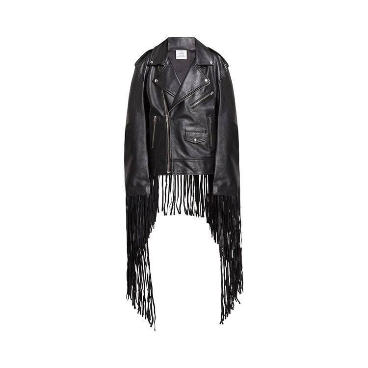 Buy Vetements Fringed Biker Jacket 'Black' - UE54JA400B BLAC | GOAT
