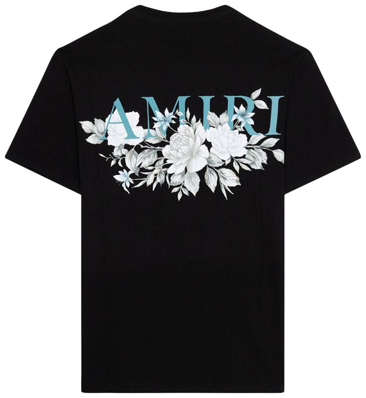 Buy Amiri Floral Logo Tee 'Black' - PF23MJG009 001 BLAC | GOAT