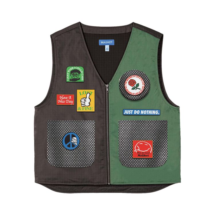 Buy Market Garden Vest 'Black/Olive' - 389000121 BLAC | GOAT