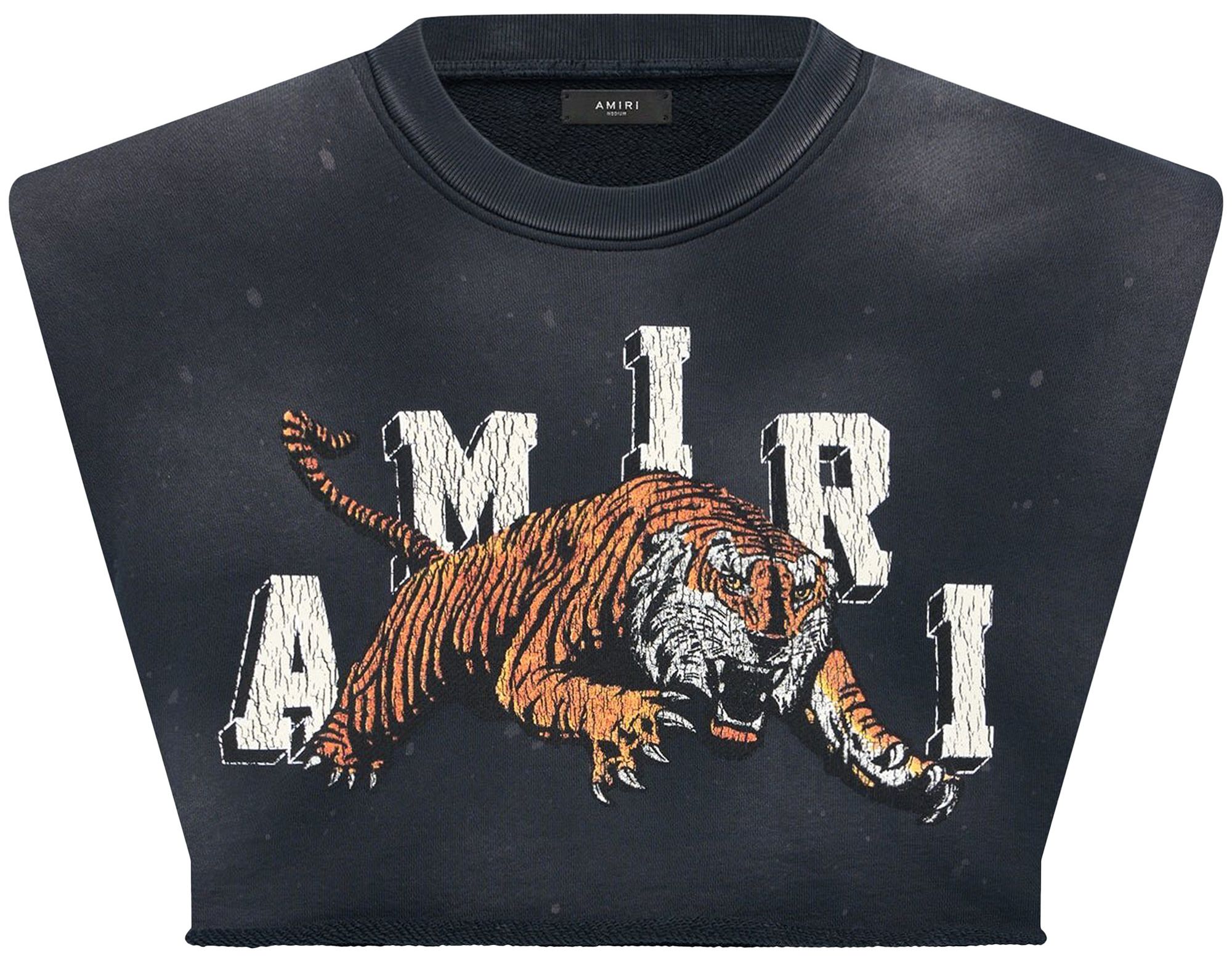 Buy Amiri Cropped Tiger Tee 'Black' - PF23WJT006 001 BLAC | GOAT