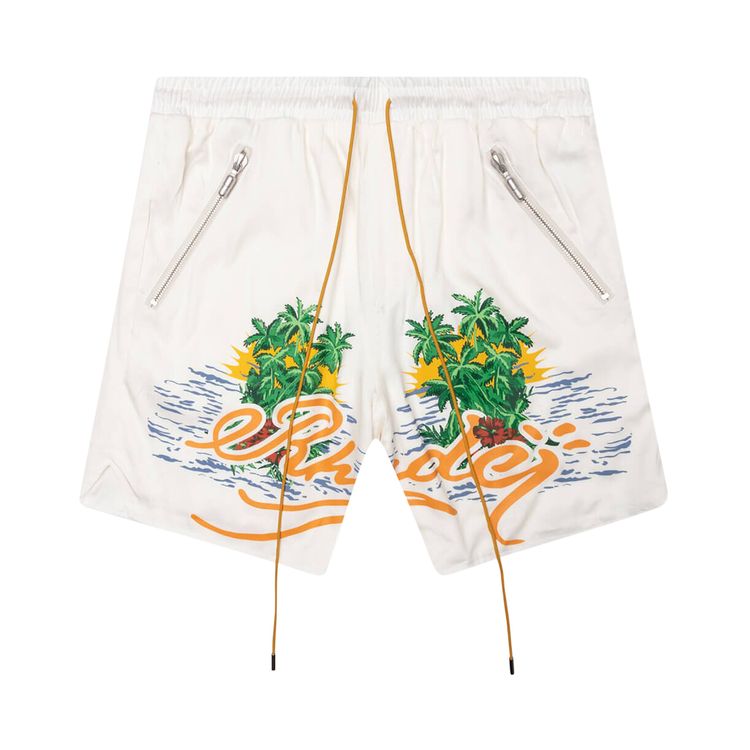 Buy Rhude Palms Logo Short 'White' - SS23SH548213770377 | GOAT