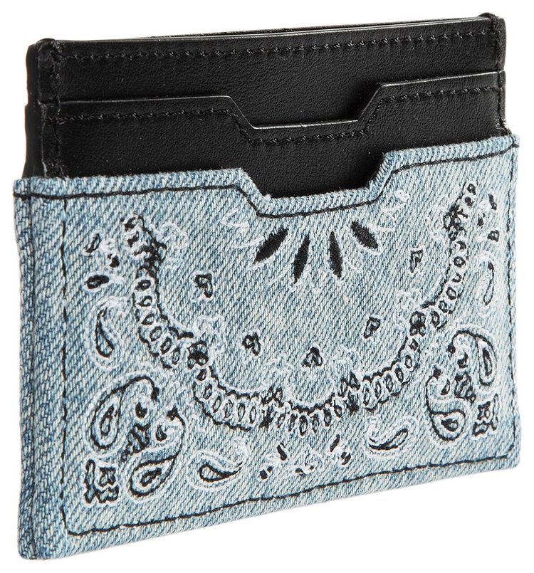 Buy Amiri Bandana Denim Card Holder 'Clay Indigo' - PF23MCA005 408 CLAY ...