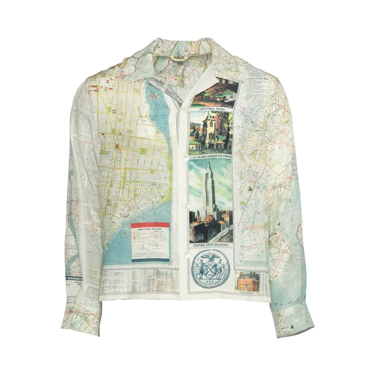 Buy Bode New York City Map Long-Sleeve Shirt 'Multicolor' - MRS23SH030 ...