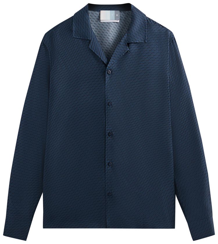 Buy Kith Monogram Silk Long-Sleeve Thompson Camp Collar Shirt ...