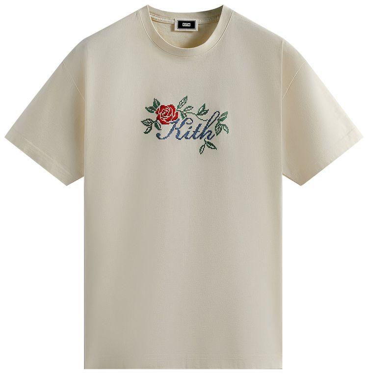 Buy Kith Script Needlepoint Tee 'Sandrift' - KHM031337 104 | GOAT