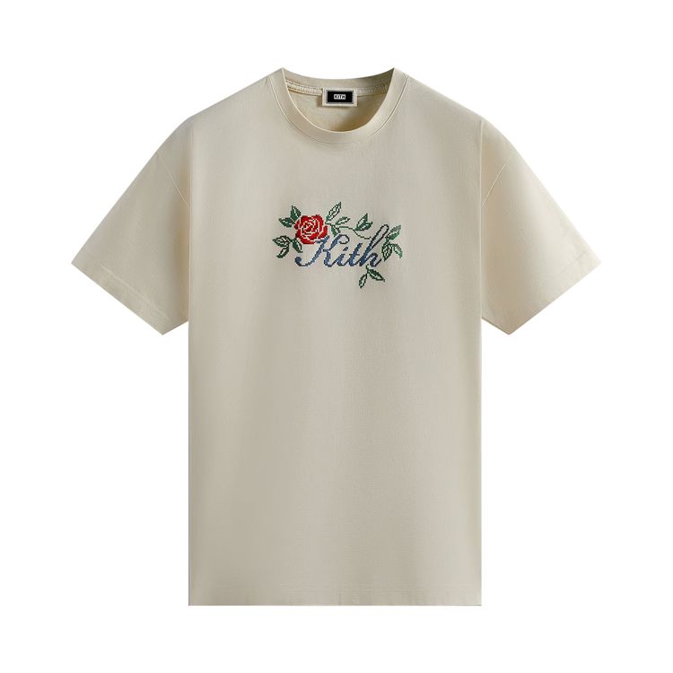 Buy Kith Script Needlepoint Tee 'Sandrift' - KHM031337 104 | GOAT