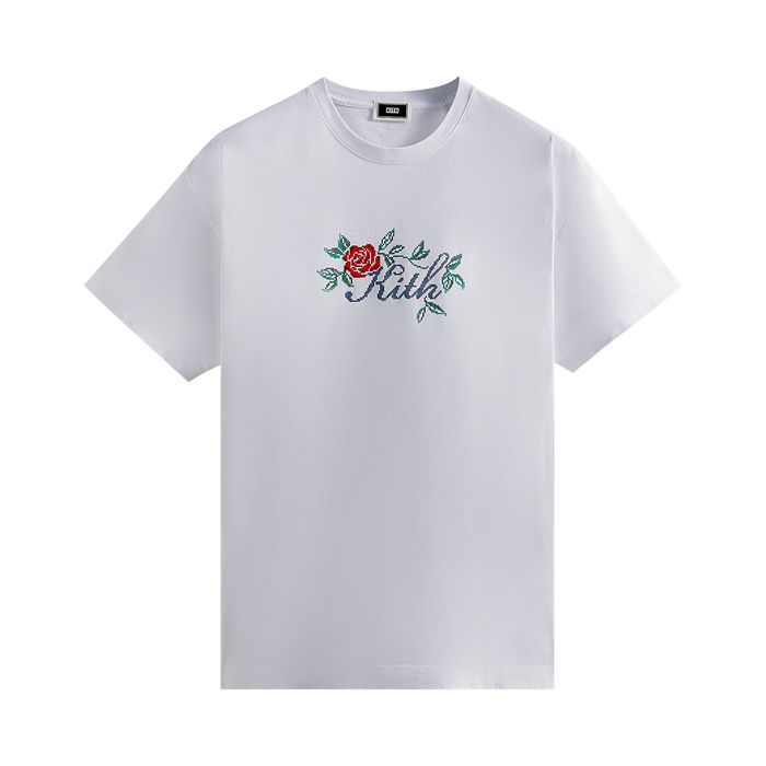 Buy Kith Script Needlepoint Tee 'White' - KHM031337 101 | GOAT