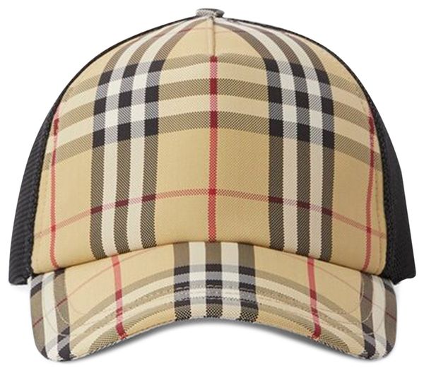 Buy Burberry Check and Mesh Cap 'Archive Beige' - 8070787 | GOAT