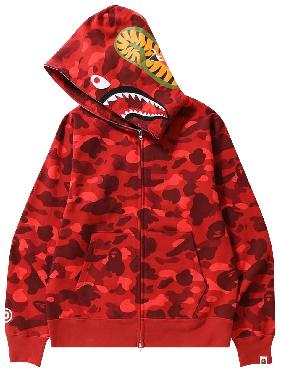 Buy BAPE Color Camo Shark Full Zip Hoodie 'Red' - 1J20 115 003 RED | GOAT