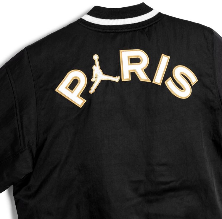 Buy Air Jordan x PSG Varsity Jacket 'Black/Bordeaux/Gold/White ...