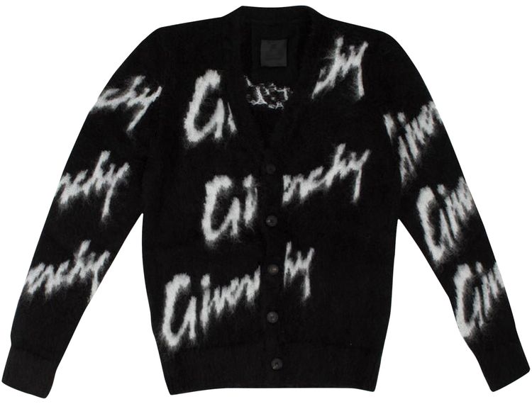 Buy Givenchy Intarsia Mohair Cardigan 'Black/White' - BM90M54YDH 004 ...