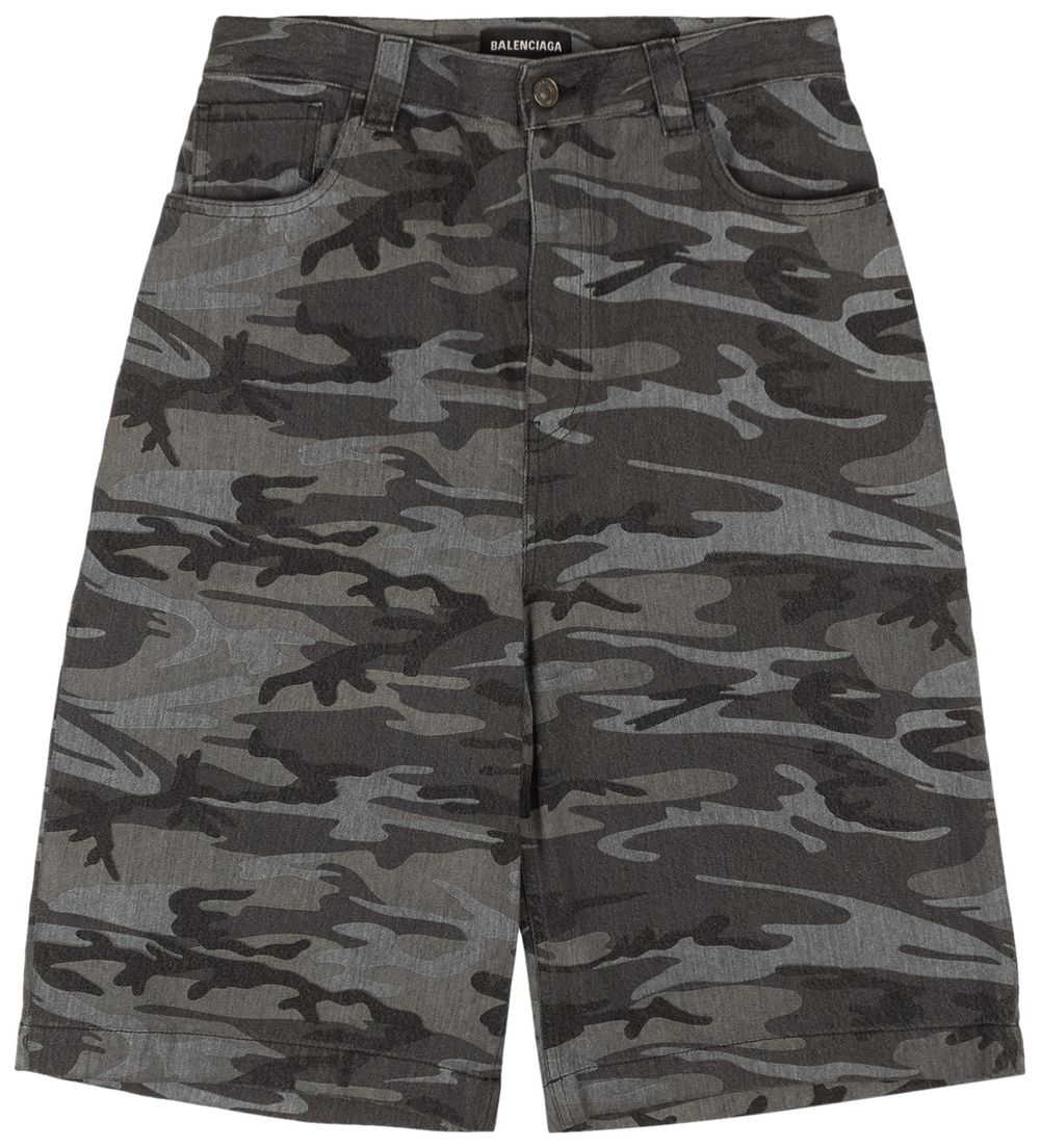 Buy Balenciaga Washed Camo Skater Shorts 'Black' - 641464TJW55 1055 | GOAT