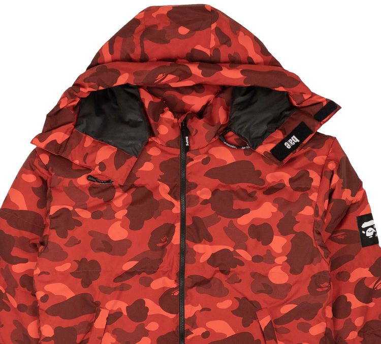 Buy BAPE Color Camo Relaxed Fit Down Jacket 'Red' - 1I80 144 002 RED | GOAT