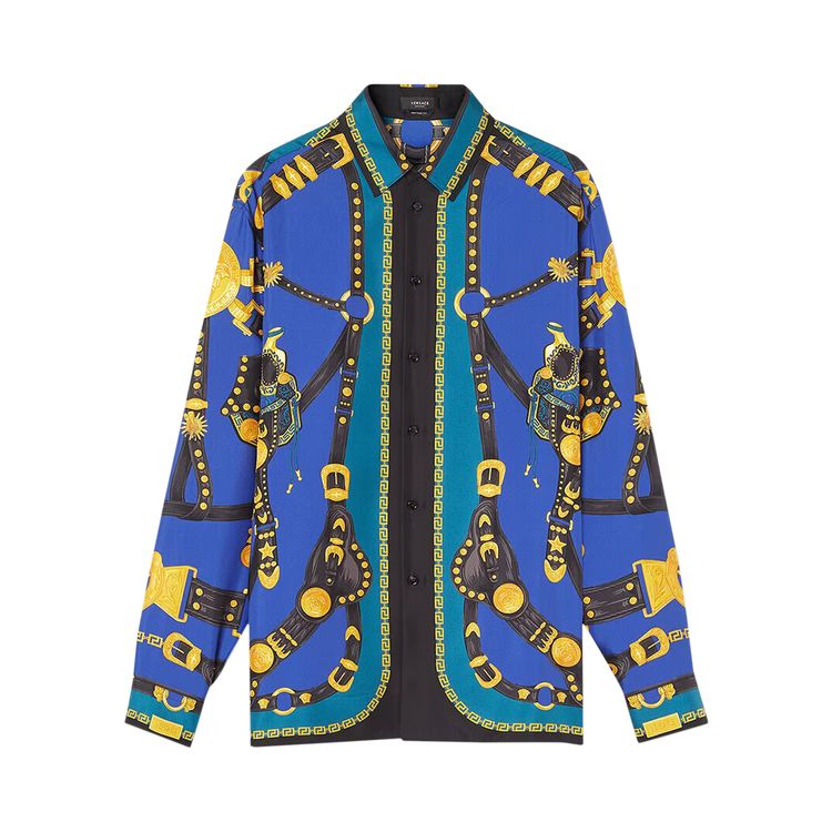 Buy Versace Medusa Printed Harness Informal Shirt 'Blue Navy/Black ...