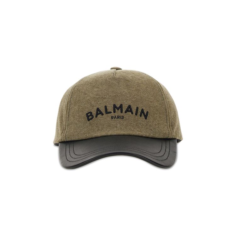 Buy Balmain Logo Embroidered Cap 'Kaki/Black' - BH1XA015MB38 UBK | GOAT